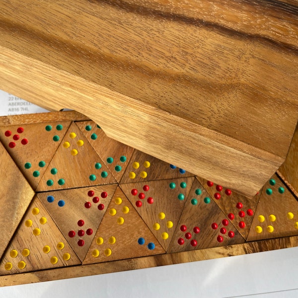 Handcrafted Triominoes Game Set: Wooden Triangular Dominoes - Etsy UK