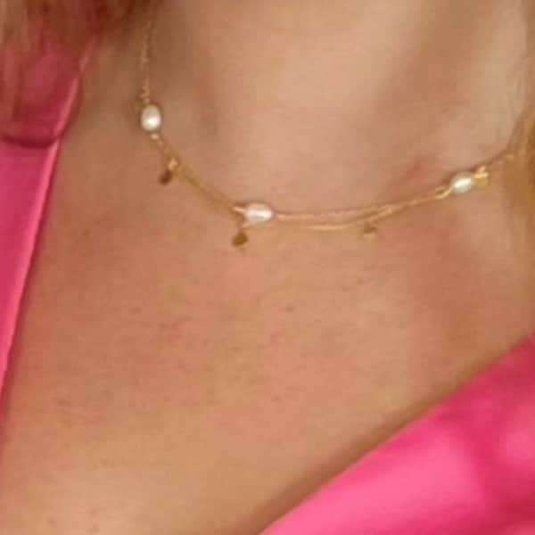 Dainty Coin Drop Necklace • Mini Disc Necklace • Dainty Boho Necklace ...