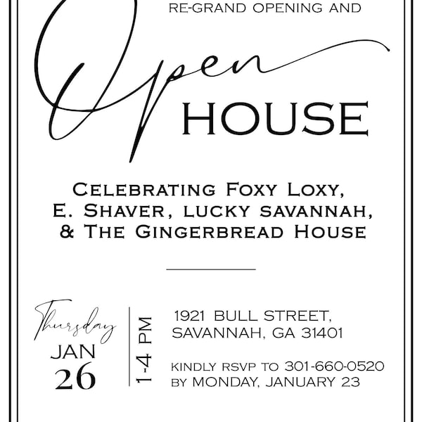 Open House Invitation Template | Mixer Invite | Small Business ...