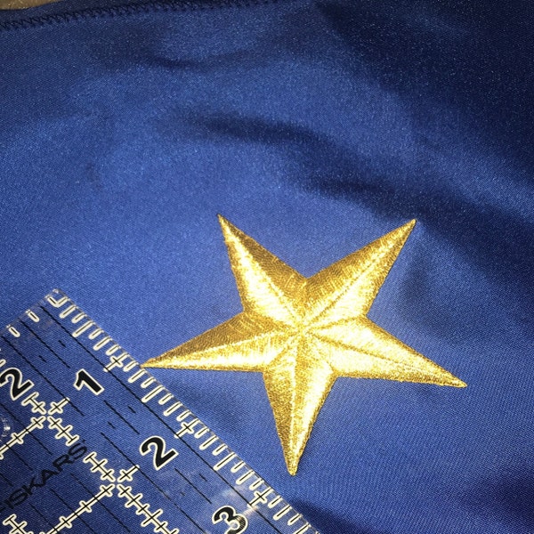 One ( 1 ) Star - Gold Metallic - Embroidered Stars Iron on Patch ...
