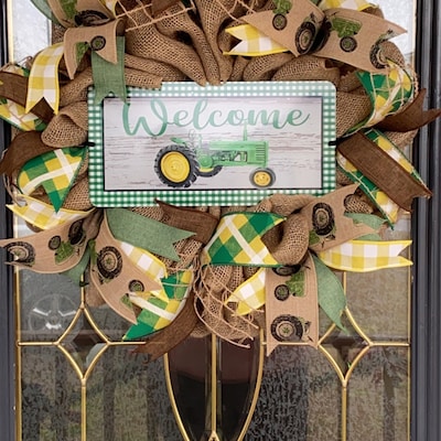 Clover Green Royal Burlap Wired Ribbon 1.5 X 10 Yards, Wreath Ribbon ...