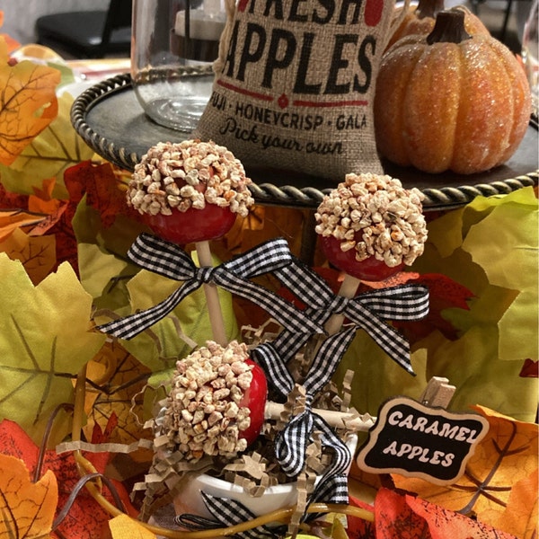 Mini Candy Apples for Tiered Traymini Caramel Applesfake Fruitapple ...