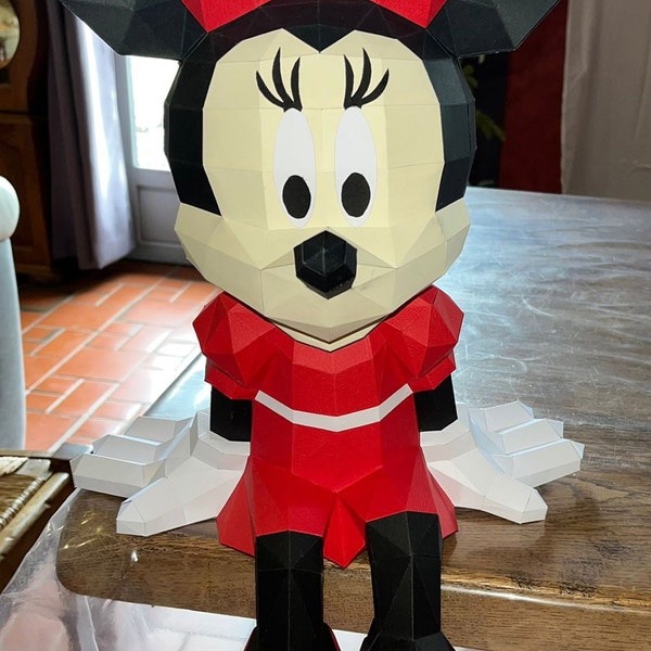 Papercraft Minnie Mouse, Pdf, SVG and DXF Format Compatible With Cricut ...