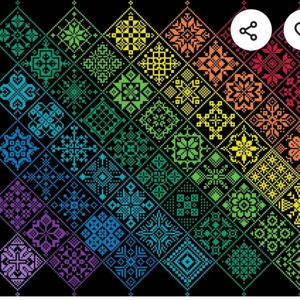 The Maze - Cross Stitch Pattern - Retro Geometric - Linear Pattern ...