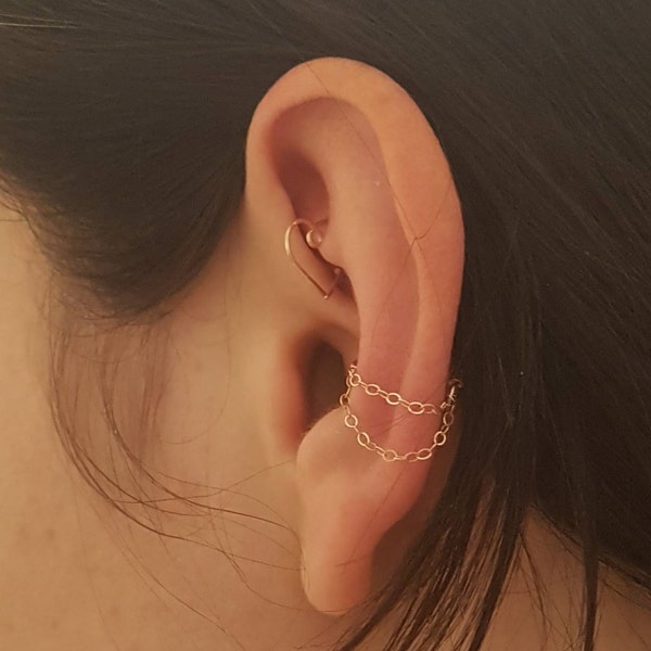 Double Chain Conch Dangle Earring Gold Silver - Etsy