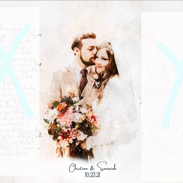 Custom Painting Wedding Portrait Like, Personalized Portrait From Photo ...