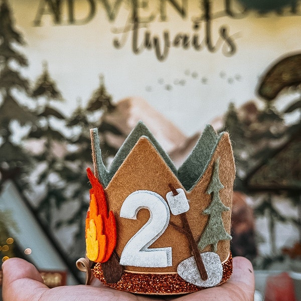 Camping Birthday Party, Camping Themed Birthday, Camping Birthday Crown ...