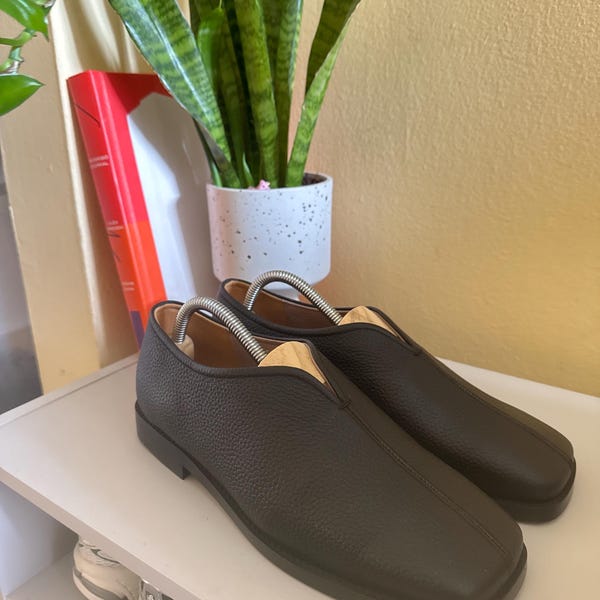 Handmade] Men Leather Chinese Slippers Slip on Shoes Babouche Maire ...