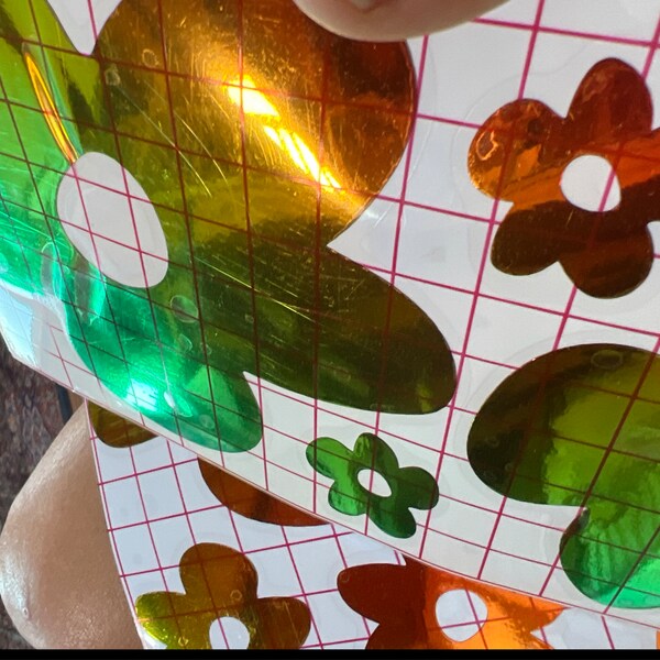 Holographic Decal Set of 14/ Holographic Flower Decal, Hippie Car Decal ...