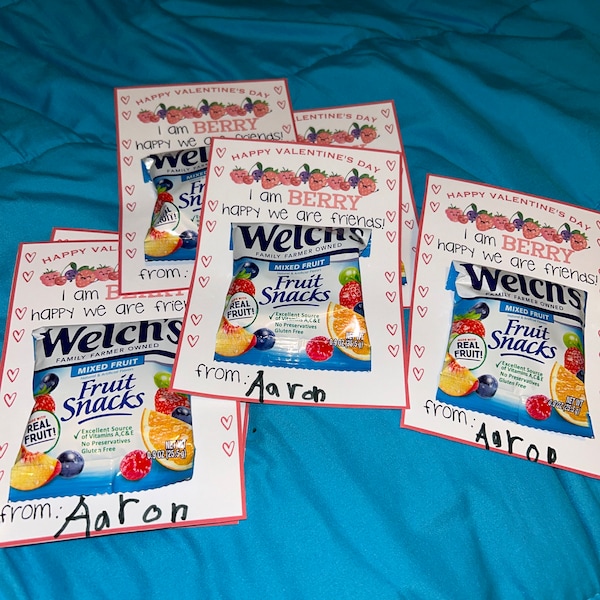 Fruit Snack Class Valentine Printable | School Valentine Snack Tag ...
