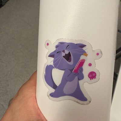 Yzma Cat With Potion Transparent Sticker/ Laptop iPhone Water Bottle ...