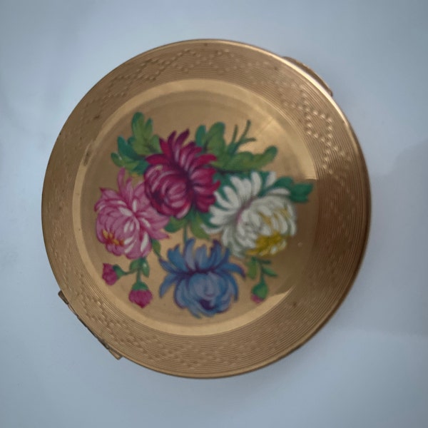 Stratton Lipstick Case in Gold Tone With a Brown Red and Gold Orchid ...