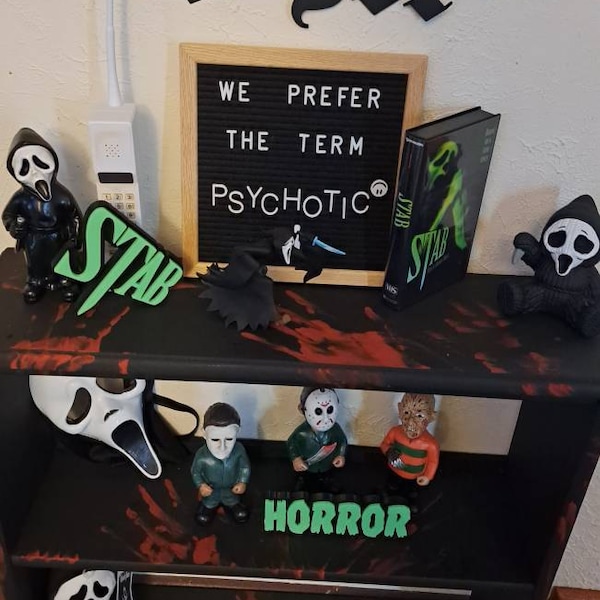 Stab Sign / Scream Logo / Bookcase Display / Shelf Display - Etsy