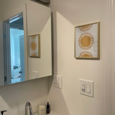 Modern Sun Art Print, Abstract Sun Wall Art, Sun Rays Mustard Print ...