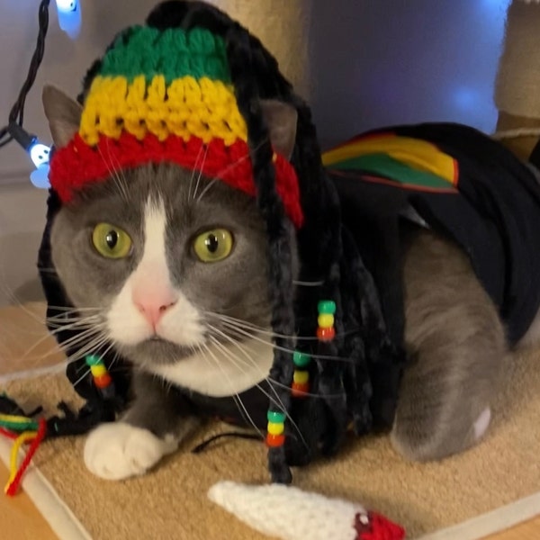 Rasta Hat, Rastafarian, Jamaican, Hats for Cats, Cat Costumes, Pet ...