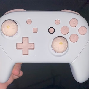 Custom Soft-touch White and Pink Themed Nintendo Switch Pro Controller ...