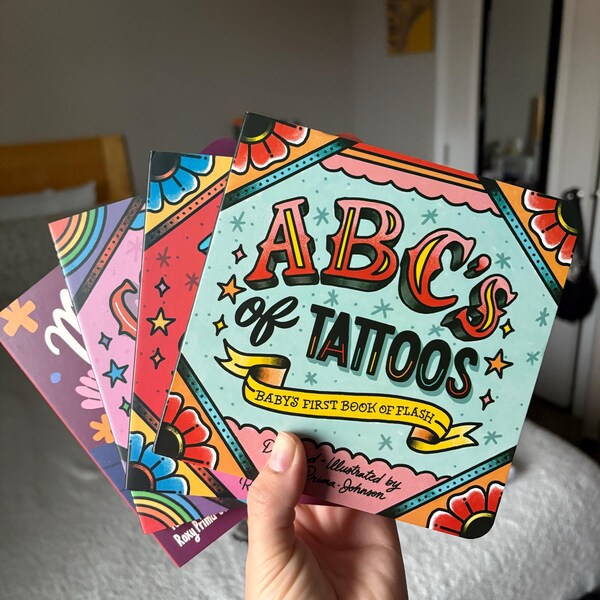 Abc's of Tattoos Baby Board Book - Cute Kids Gift - Hardcover - Edgy ...