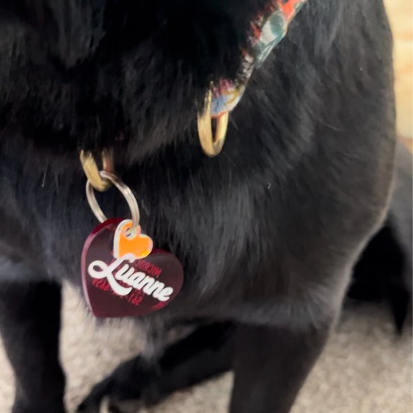 Lucy Heart Personalized Pet Tag, Cat and Dog ID Tag - Etsy