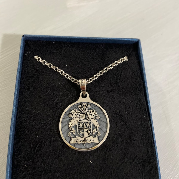 Custom Family Crest, Personalized Engraved Signet Necklace, Coat of ...