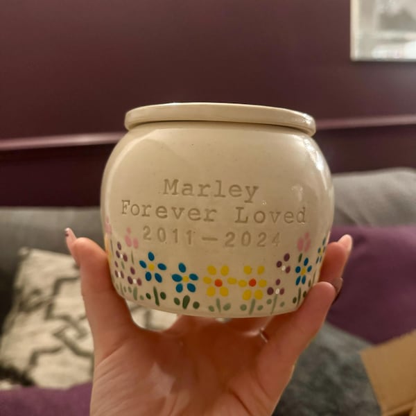 Handmade Pet Urn | Garden Blossoms | Ceramic Urn | for Ashes ...