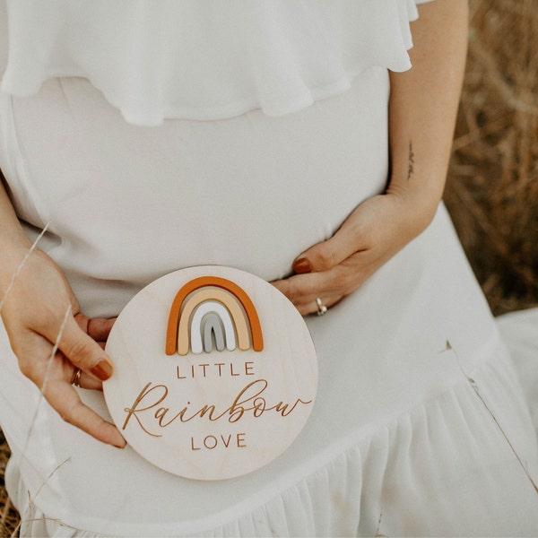 Rainbow Baby Sign / Wood Nursery Sign / Birth Announcement / Rainbow ...