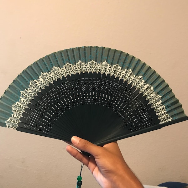 Elegant Green Folding Fan, Classic Hand Fan, Christmas Gift, Best ...