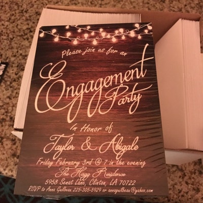 Engagement Party Invitation, Rustic Engagement Party Invitation ...