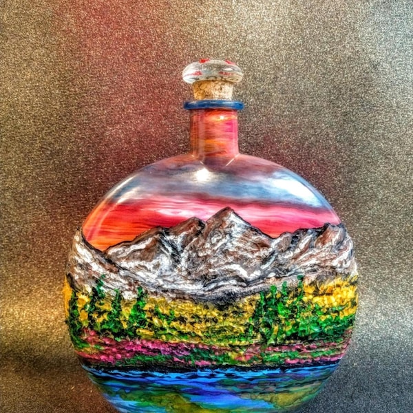 Colorful Hand Painted Gifts Glass Vases, Vases of Color, Bold Color ...