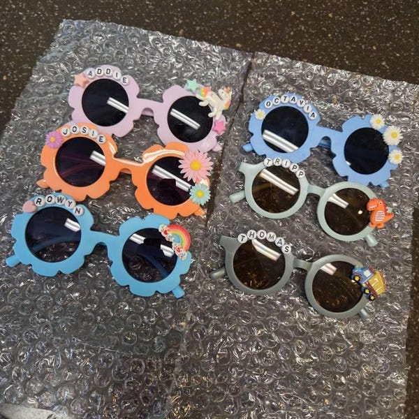 Personalized Sunglasses for Kids, Daisy Glasses, Neutral Glasses ...