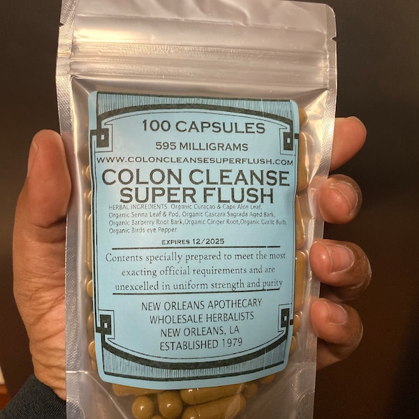 100-colon Cleanse Super Flush Capsules All Organic Zero Fillers or ...