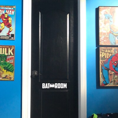 Bat Making H, Bathroom Sign, Restroom Sign, Bathroom Door Sign ...