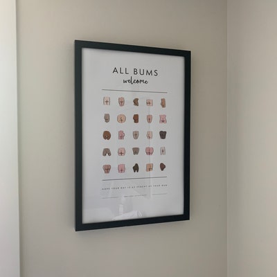 Funny Bathroom Art, All Bums Welcome, Cute Bathroom Butts, Bum Collage ...