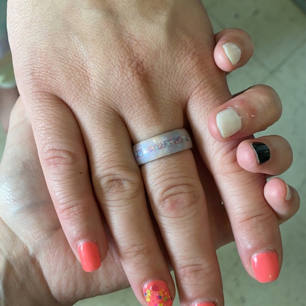 Unicorn Poop Ring With Opal Inlay - Diamond Dust Ring - Diamondcast ...