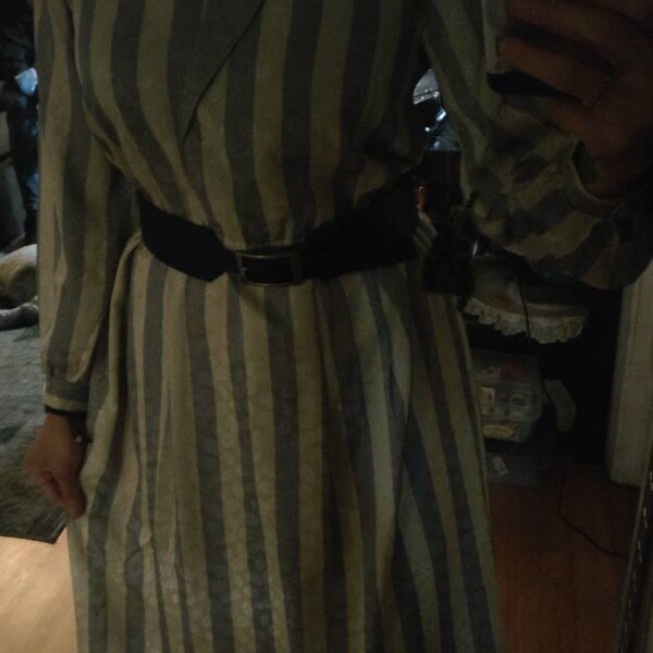 Elegant Vintage Japanese Small Floral Pattern Blue Party Dress ...