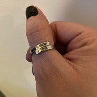 Custom Wrap Around Name Initial Date Message Engraved Women Stackable ...