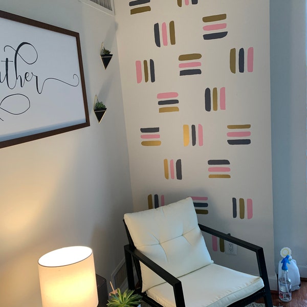 Abstract Line Wall Decals - Removable Wall Stickers, Modern Geometric ...