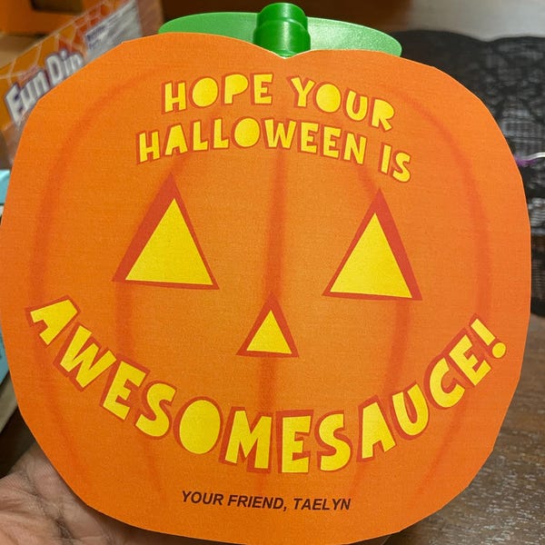 Applesauce Kids Halloween Printable, Awesomesauce, Jack-o-lantern ...