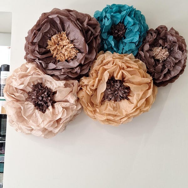 Oversized Paper Flowers 9 Pieces. Flower Backdrop Wall. Wedding ...