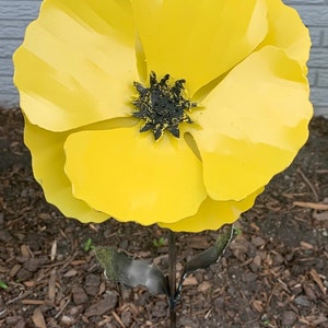 Metal poppy flower arrangement Industrial flower bouquet | Etsy