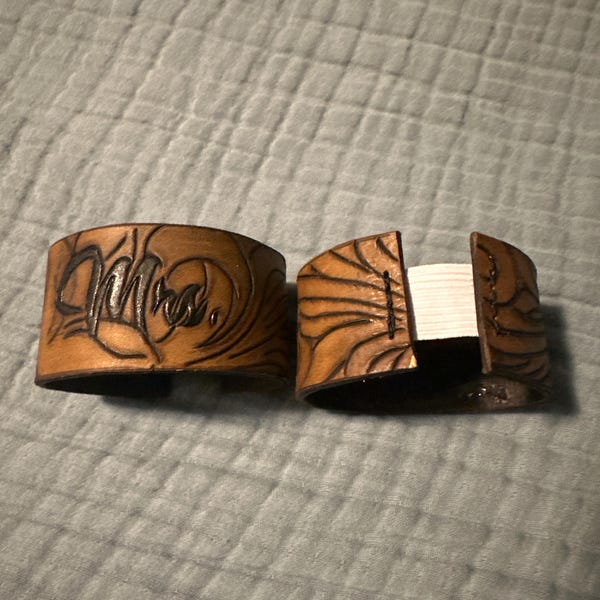 Tooled Leather Cake Topper - Etsy