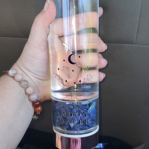 Stainless Steel Crystal Moon Water Bottle - Etsy