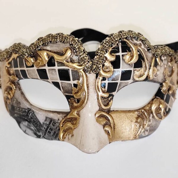 Hand Painted Venetian Casanova Mask Carnival Mask With Pirate Hat ...
