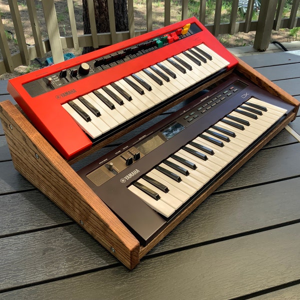 Yamaha Reface Synth Stand With Pedal Shelf: Handmade Hardwood Keyboard ...