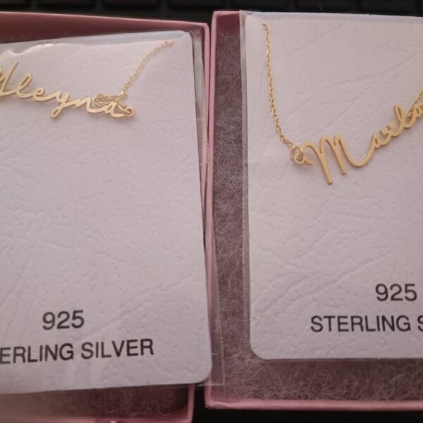 Two Name Handwriting Necklace, Twin Gift, Personalized Jewelry, Custom ...