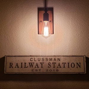 Custom Railway Station Wood Sign Hand Made Wooden Antique - Etsy