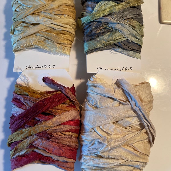 GRITTY Princess 9yd Recycled Silk Ribbon, HAT Ribbon, Artisan Ribbon ...