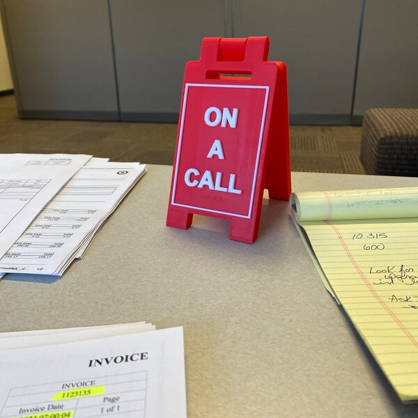 ON A CALL - Mini Floor Sign - Custom Colors - 3D Printed - Etsy