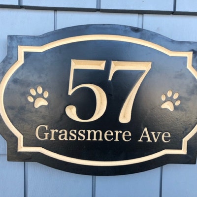 15x 10 Classic House Number Engraved Plaque, Ready to Hang Custom ...