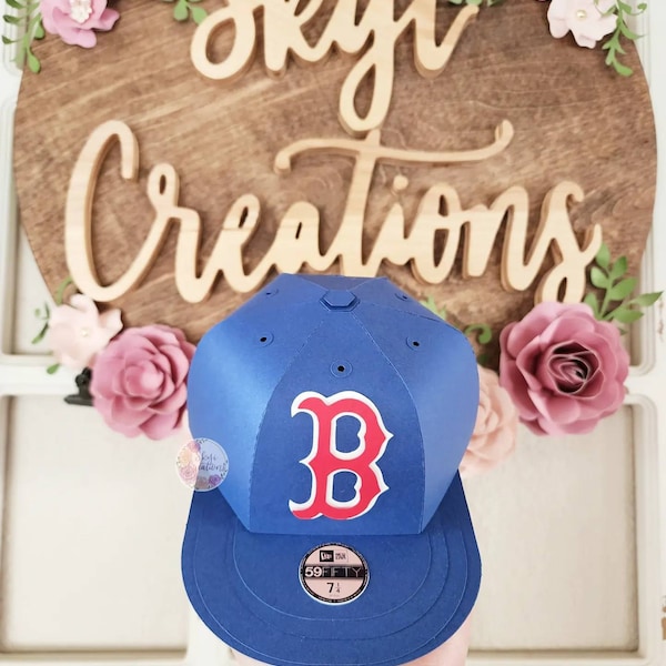 Baseball Cap Box SVG File 3D Gift Box Favour Box Favor SVG Template Dxf ...