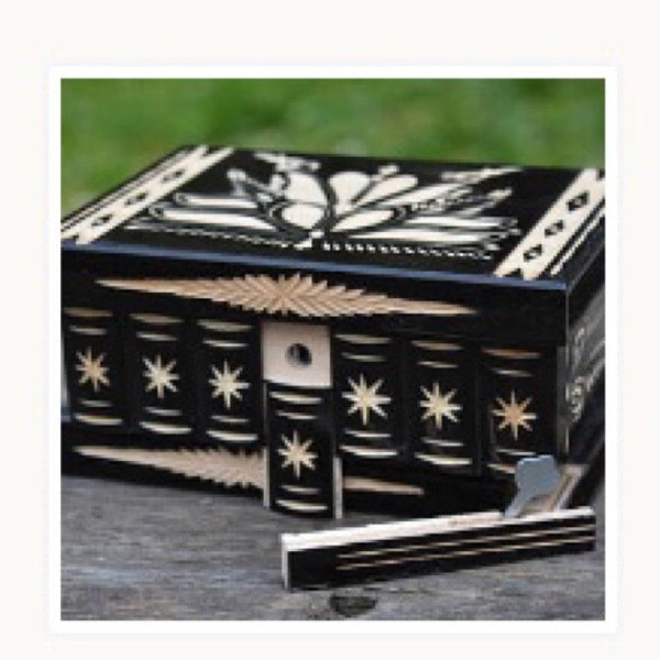 Handcrafted Wooden Jewelry Box With Hidden Compartment, Secret Locking ...